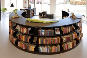 Steel Radius Shelving Great For Modern Library Design - BCI Libraries